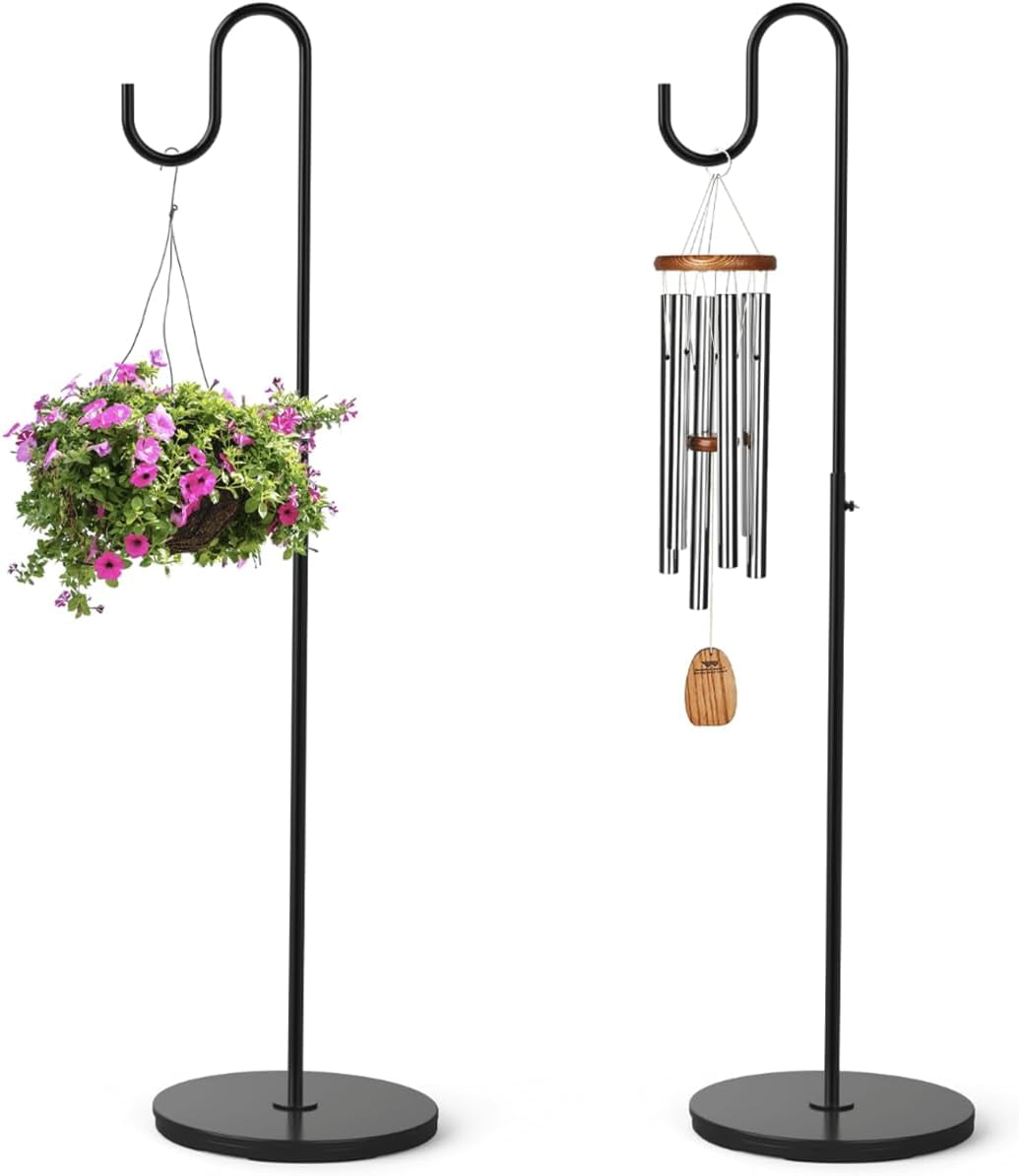 2 Pack Plant Stand Indoor Outdoor, Heavy Duty Wind Chime Holders ...