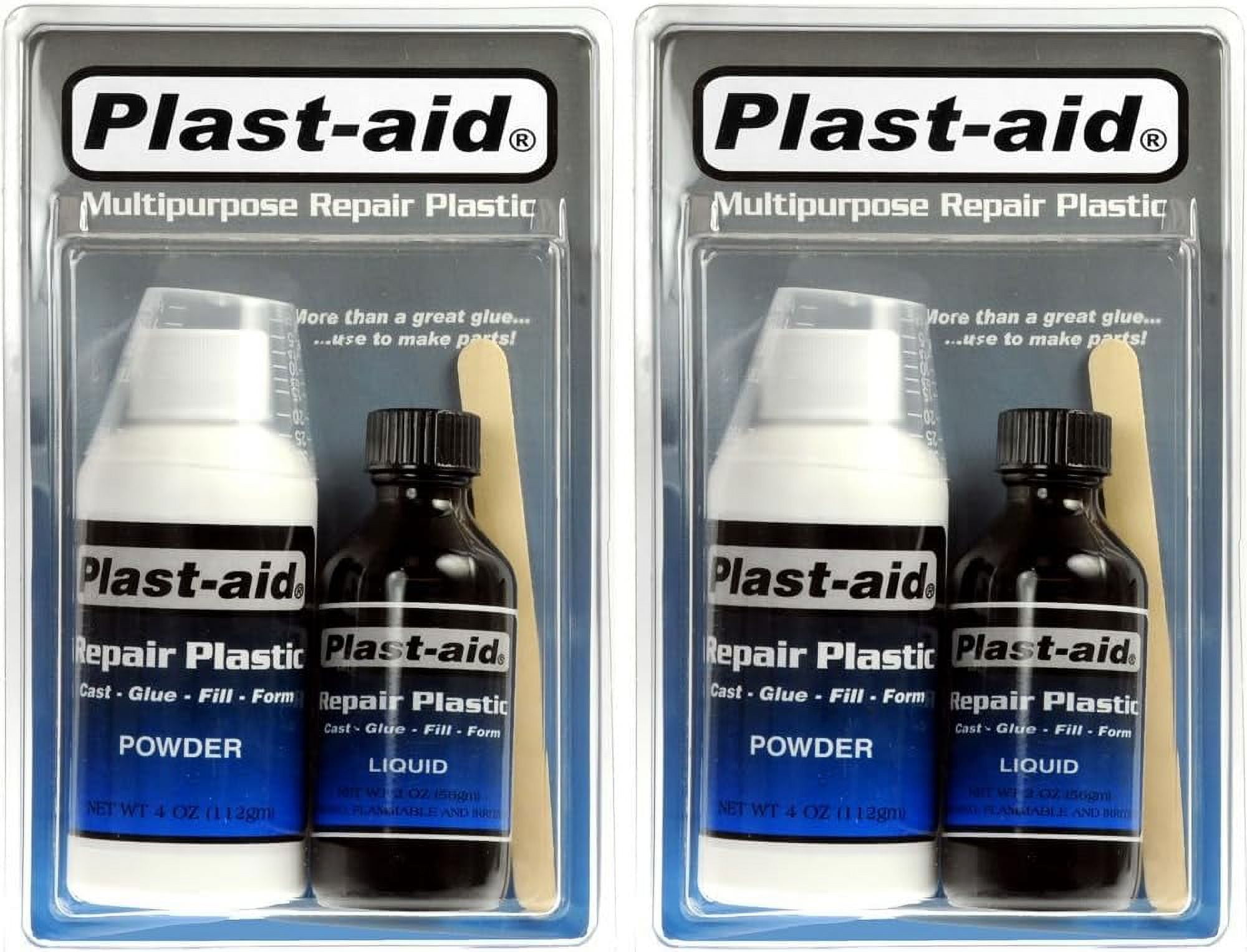 2-Pack Plast-Aid Acrylic, PVC, ABS, CPVC, Plastic Repair Kit - 2 x 6 oz ...