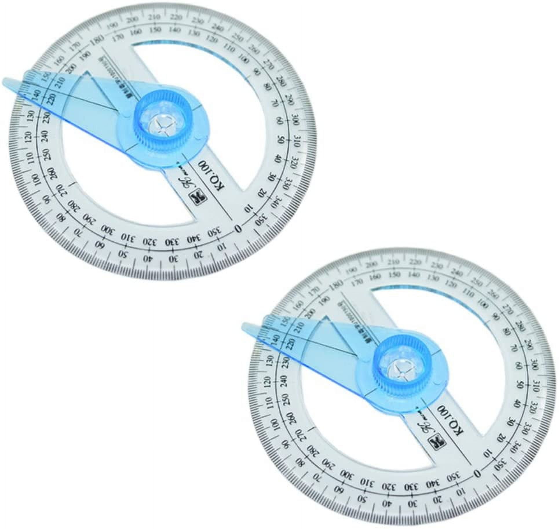 2 Pack Plastic 360 Degree Protractor with Swing Arm - Walmart.com