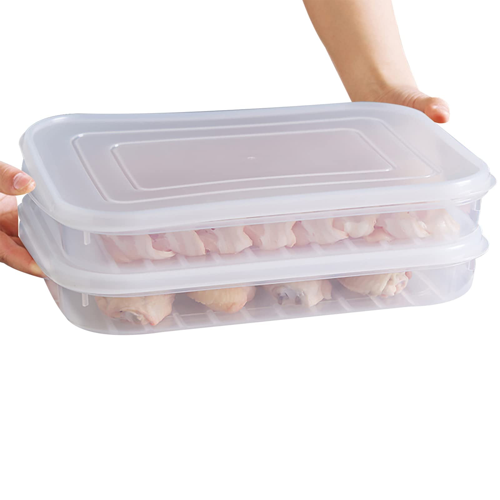 2 Pack-Plastic Bacon Keeper with Lids Airtight, Deli Meat Cold Cuts ...
