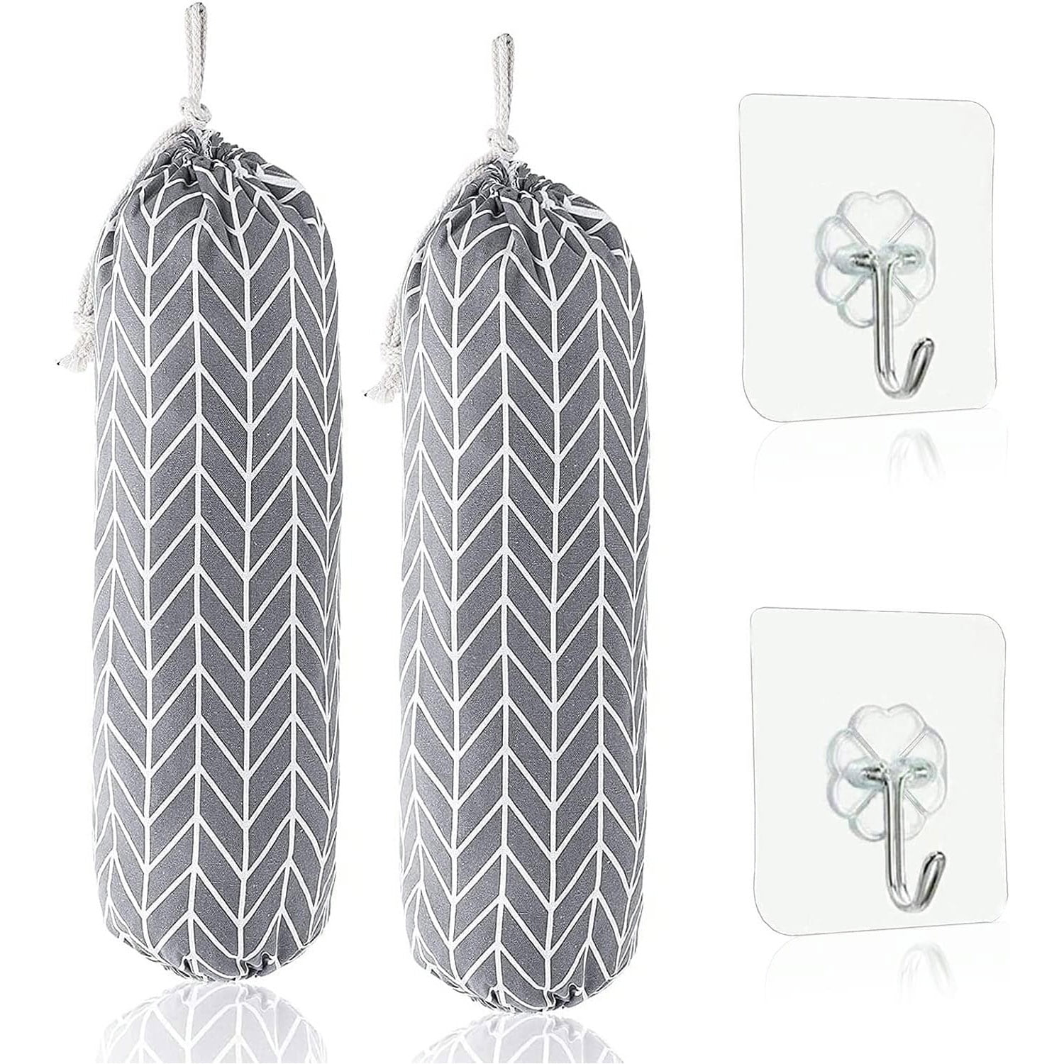 2-Pack Plastic Bag Organizer - Wall Mount Grocery Bag Storage Dispenser ...