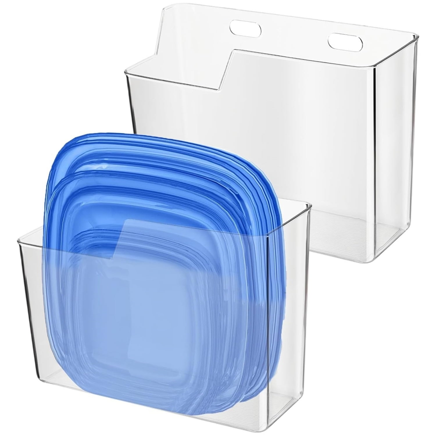 2 Pack Plastic Bathroom Organizers,Adhesive Refrigerator Side Storage ...