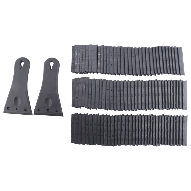 2 Pack Plastic Blade Scraper with 100Pcs Single Edge Plastic Blades ...