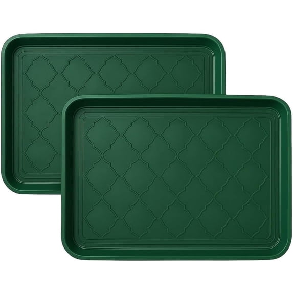 2 Pack Plastic Boot Trays 16.5"x12.5" Waterproof Shoe Mats for Entryway ...