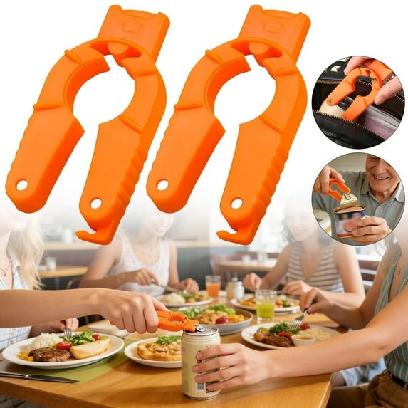 2-Pack Plastic Bottle Cap Opener, 3-in-1 Multi-Purpose Gripper Water ...