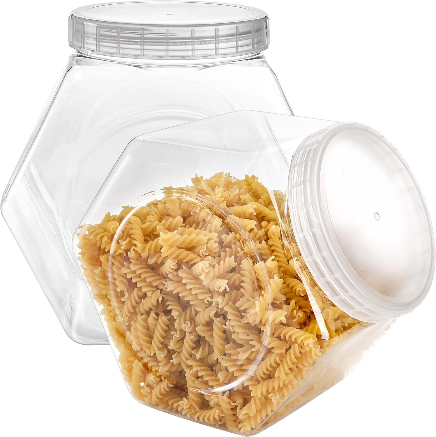 2 Pack Plastic Candy Jar with Lid, 1 Gallon Cookie Containers for ...