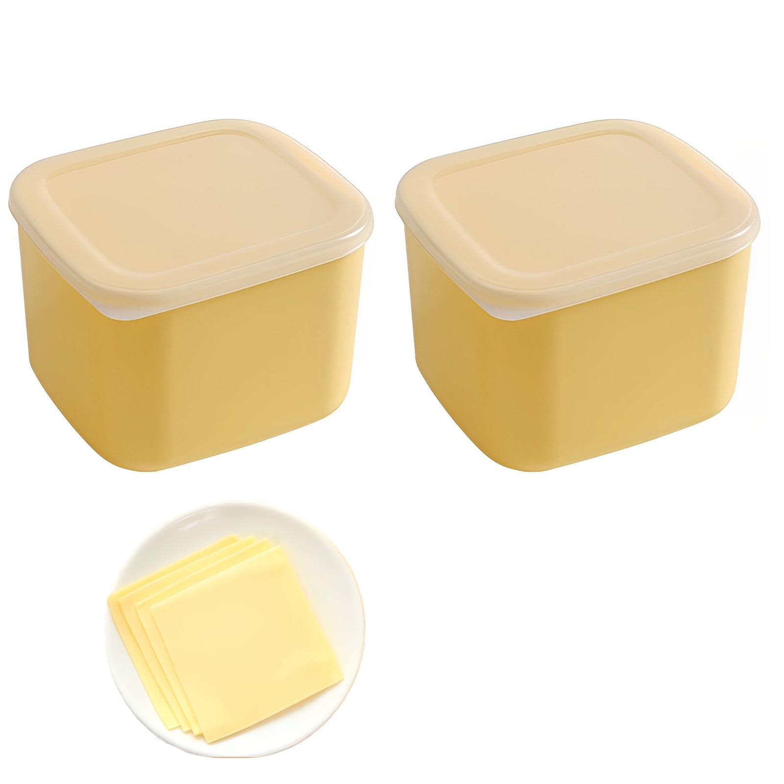 Walmart 2 Pack - Plastic Cheese Keeper Box, Sliced Cheese Saver Holder ...