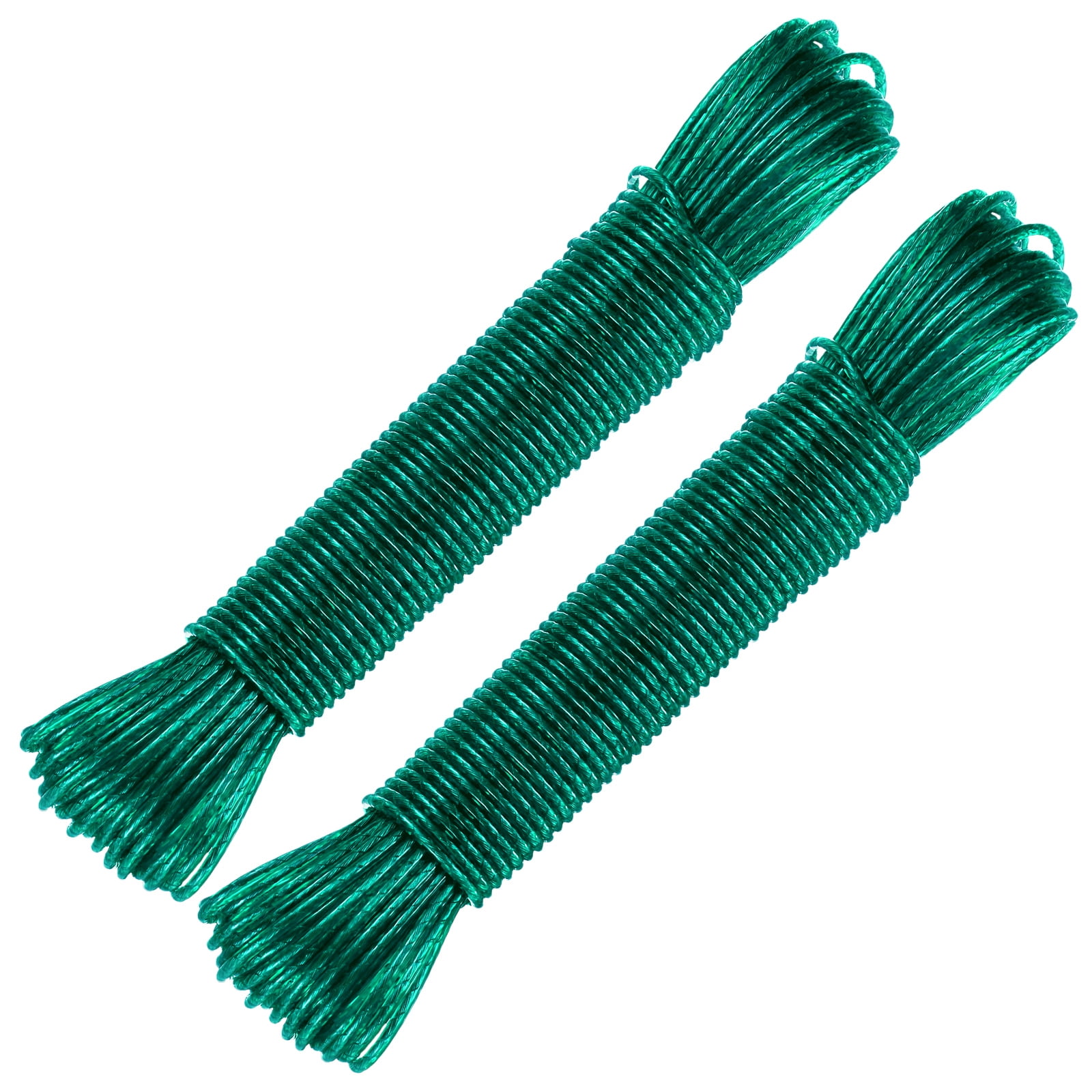 2-Pack Plastic Coated Clothesline, 1/8 Inch x 66ft(3mmx20m) Steel Core ...