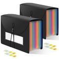 2 Pack Plastic Expandable File Folder, 12 Pocket, A4 Size, For ...