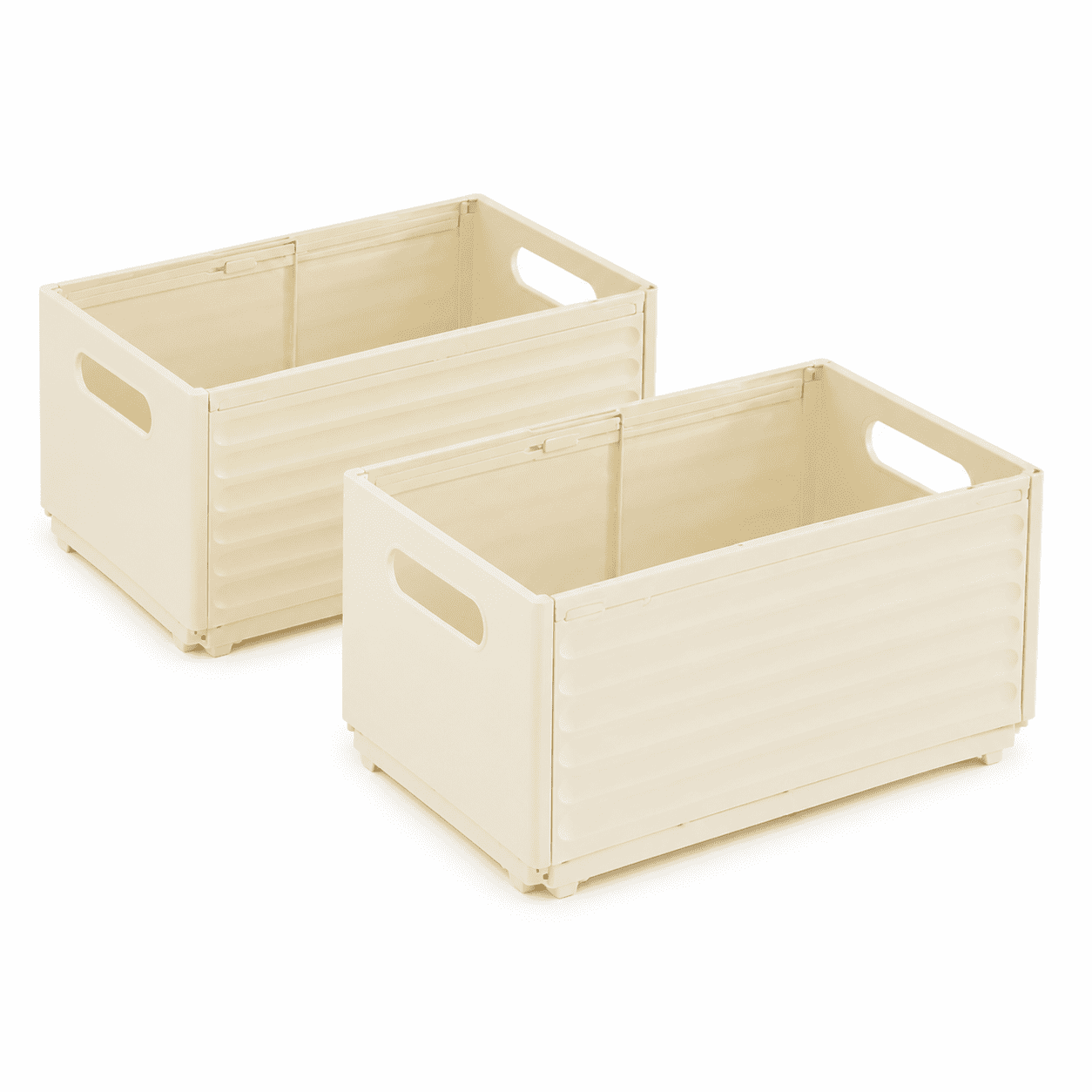 2 Pack Plastic Foldable Storage Bins, Adjustable 11-18.6" Expandable ...
