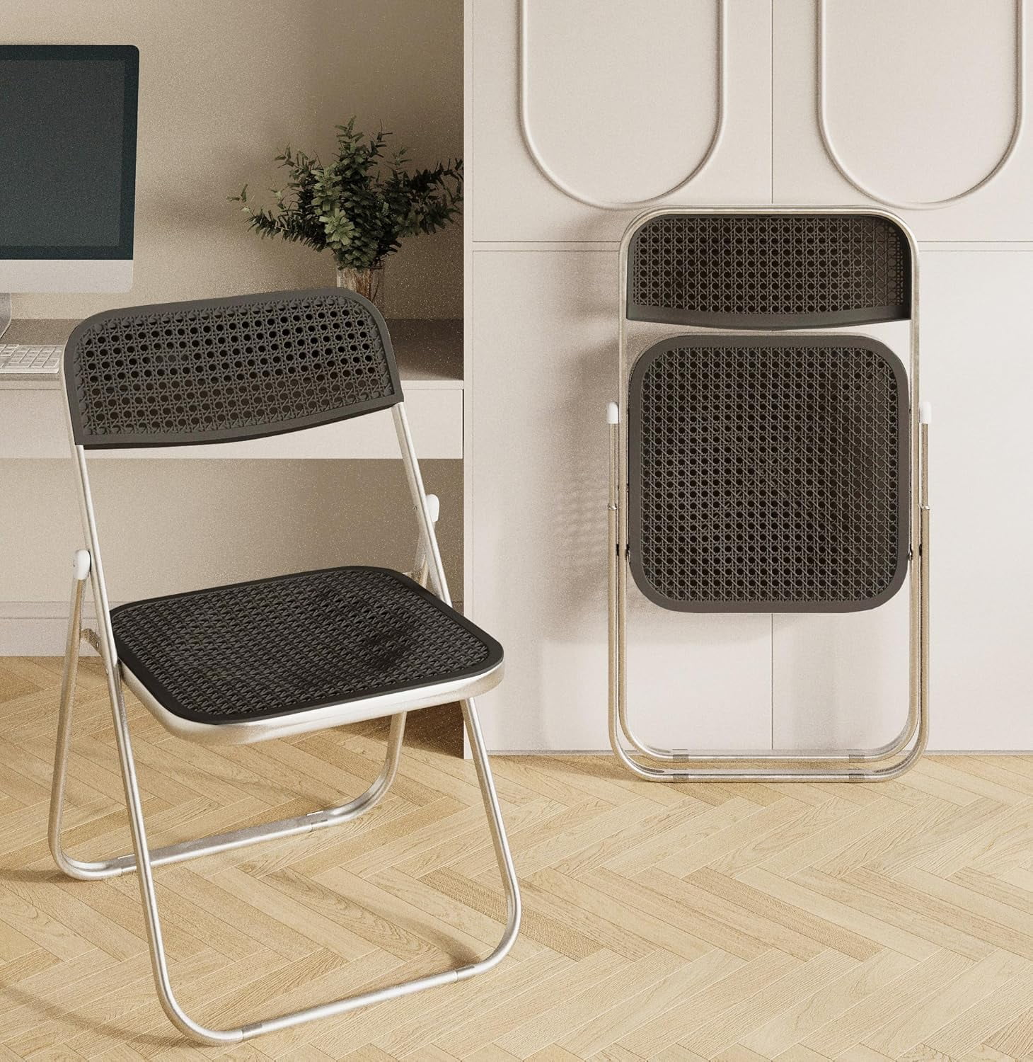 2 Pack Plastic Folding Chair Foldable Plastic Chair, Outdoor Indoor ...