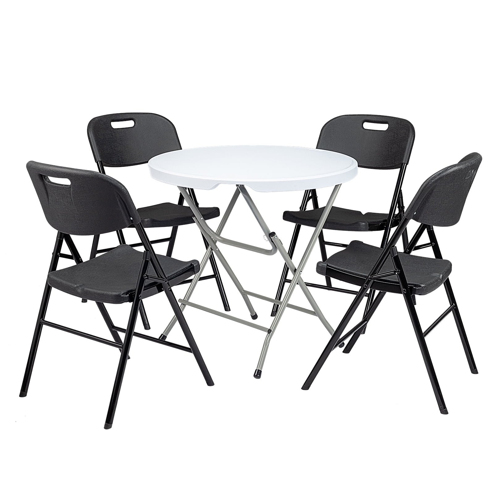 2-Pack Plastic Folding Chairs for Outdoor - 47x54x84cm Garden Patio Chairs, Lightweight ...