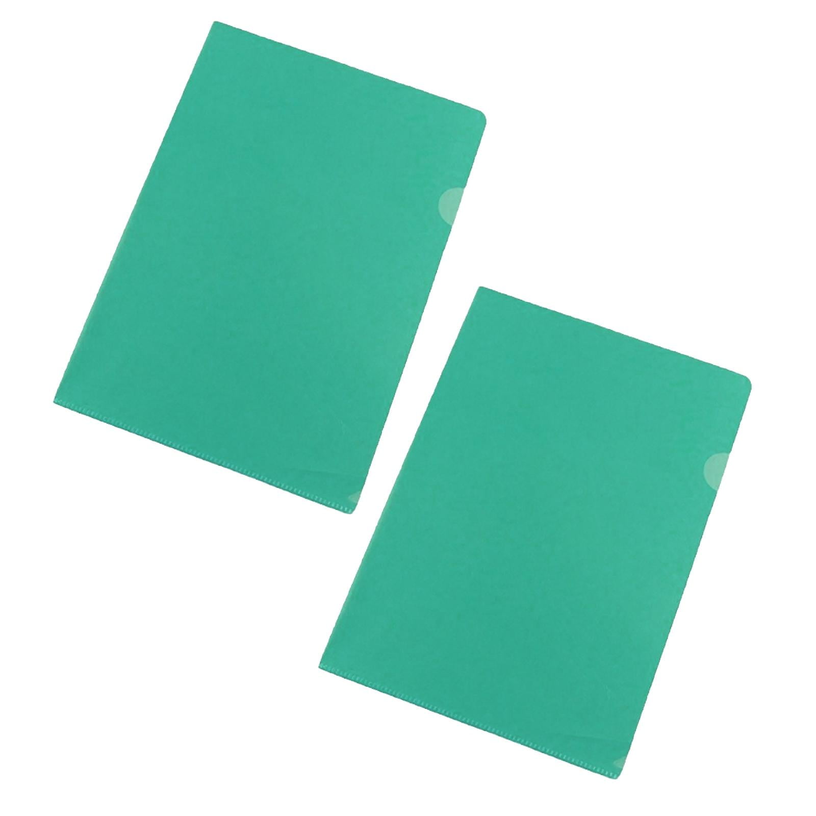 2 Pack Plastic Green Document Folders, L-Type Plastic 8.5*11" File ...