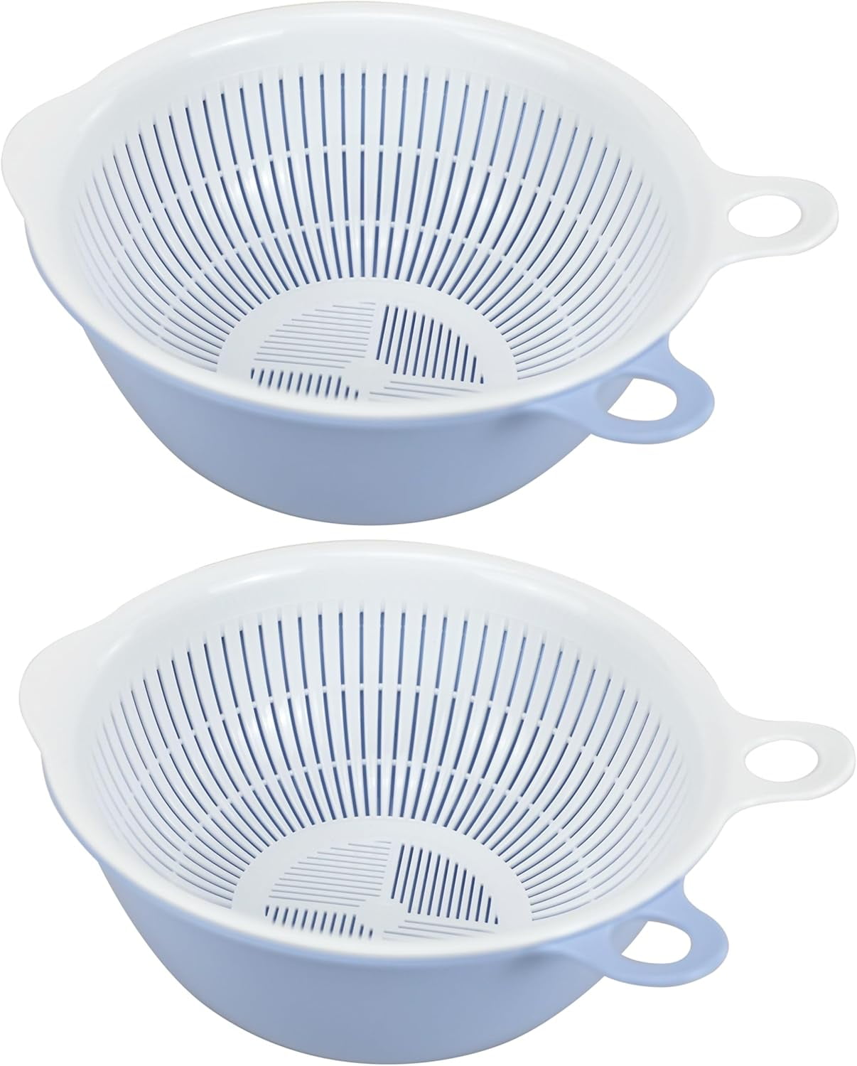 2 Pack Plastic Kitchen Colander Basket with Strainer Bowl for Washing ...
