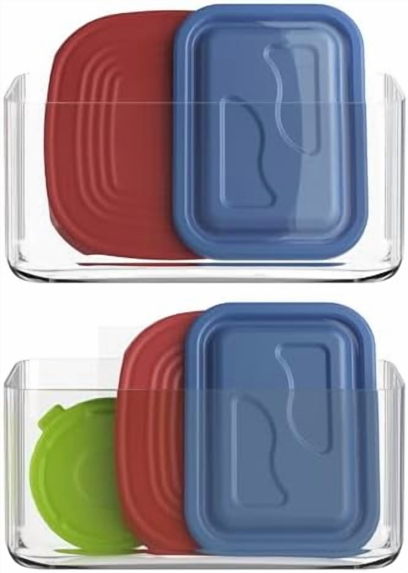 2 Pack Plastic Lid Organizers - Inside Cabinet for Kitchen, No Drilling ...