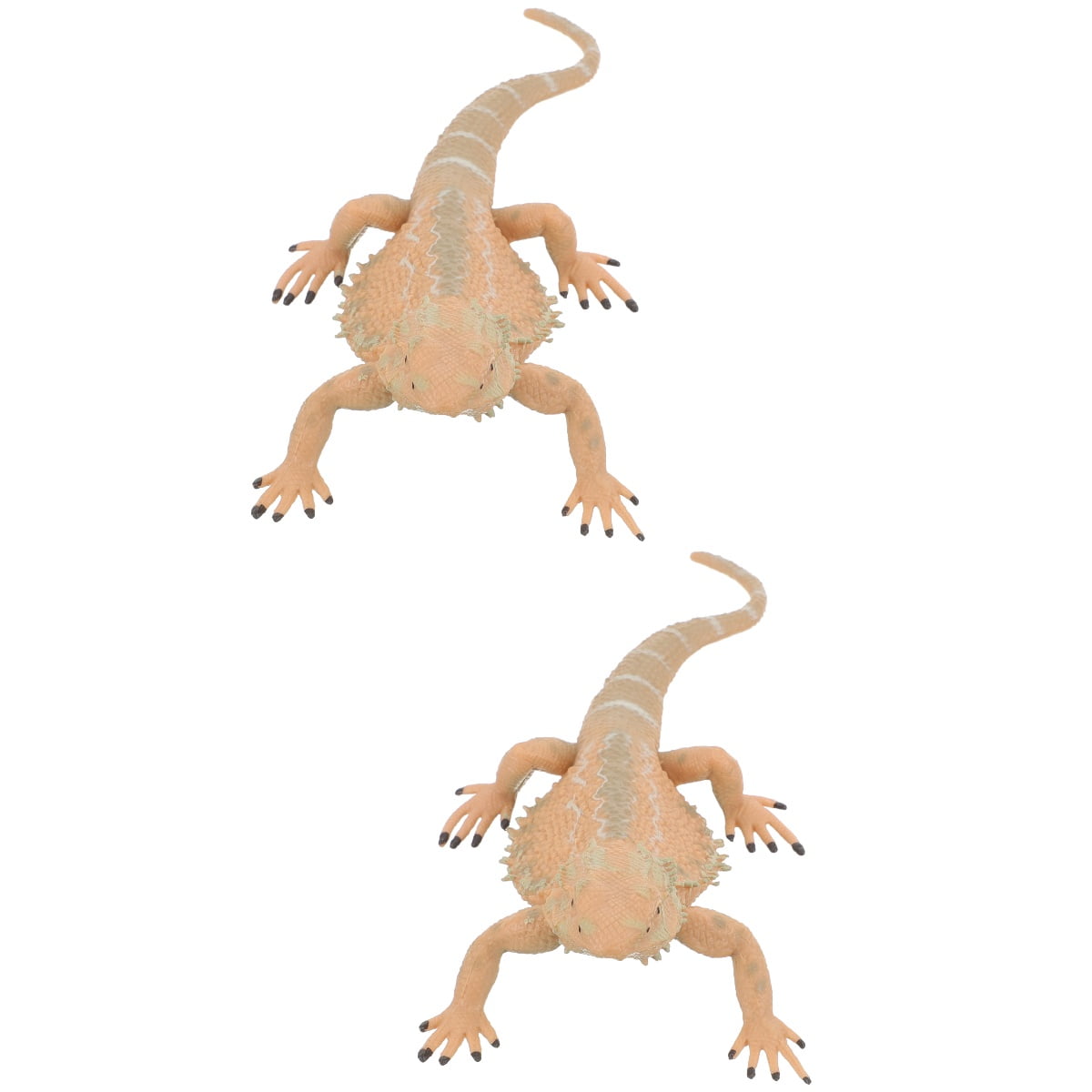 2 Pack Plastic Lizards Bearded Dragon Figurine Model Toy Simulation ...