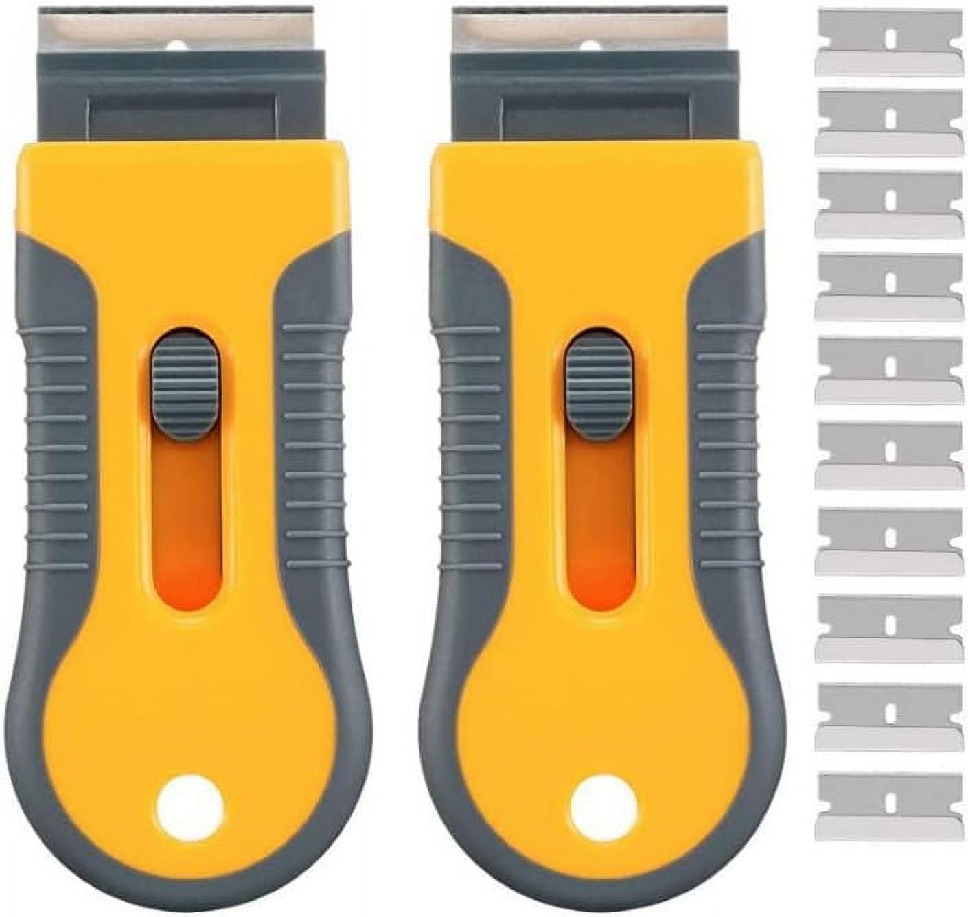 2 Pack Plastic Retractable Razor Blade Scraper Glass Scraper with 10 ...