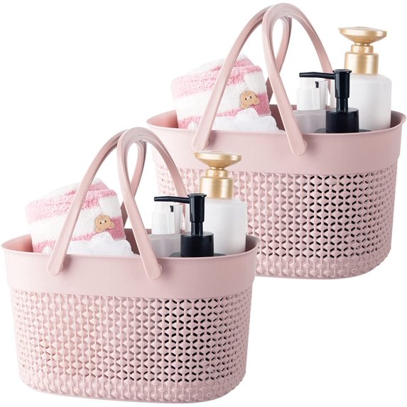 2 Pack Plastic Shower Caddy Basket, Portable Organizer Storage Tote ...