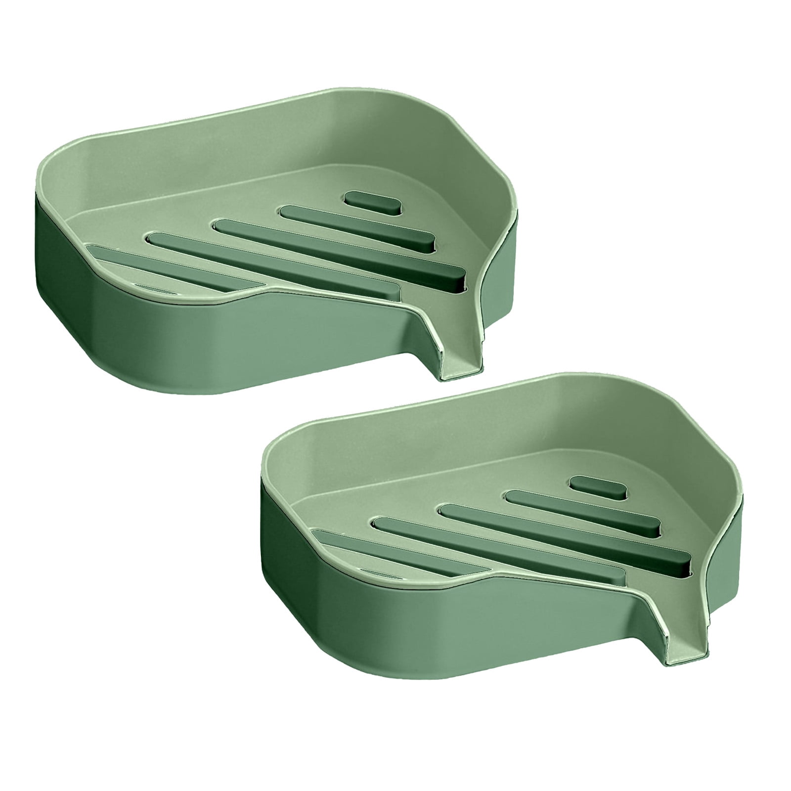 2 Pack Plastic Soap Holder, Soap Dish, Soap Box, Wall Mounted No Drill ...