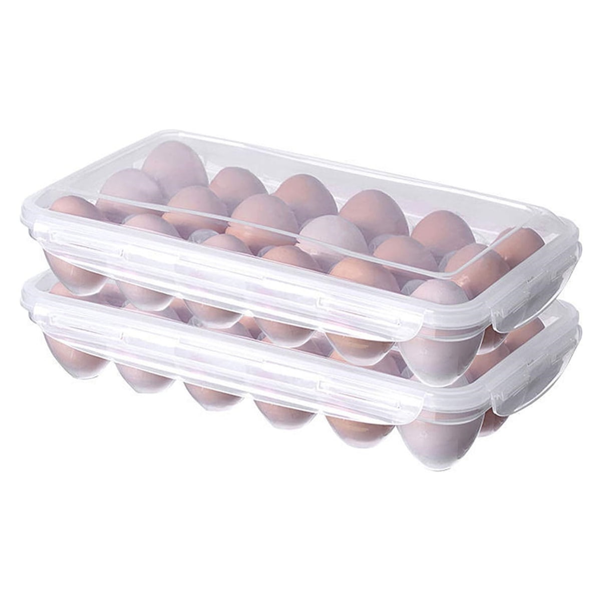2 Pack Plastic Stackable Eggs Containers,Clear Eggs Dispenser for ...