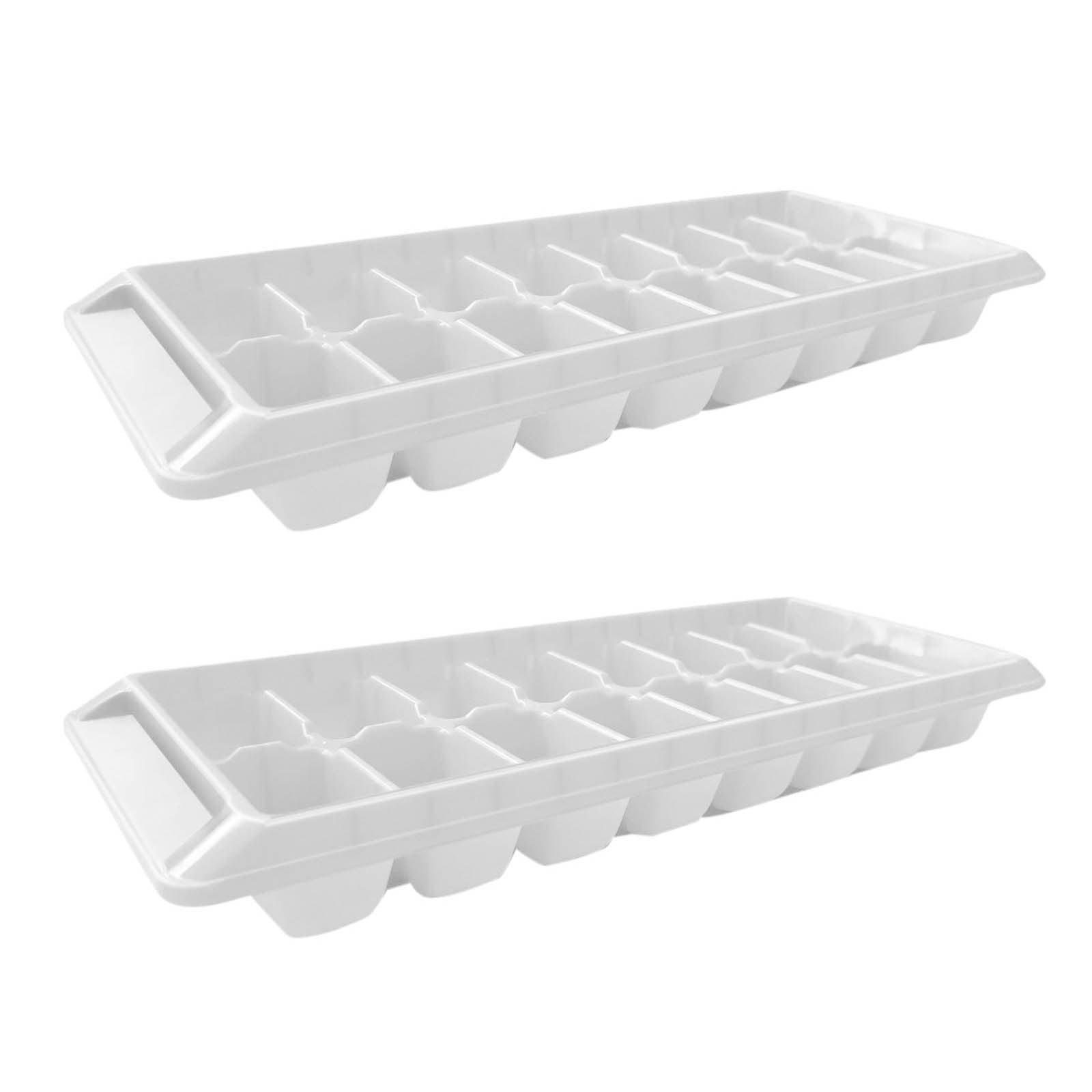 2 Pack Plastic Stackable Ice Cube Trays - 16 Cubes Each, for Freezer ...