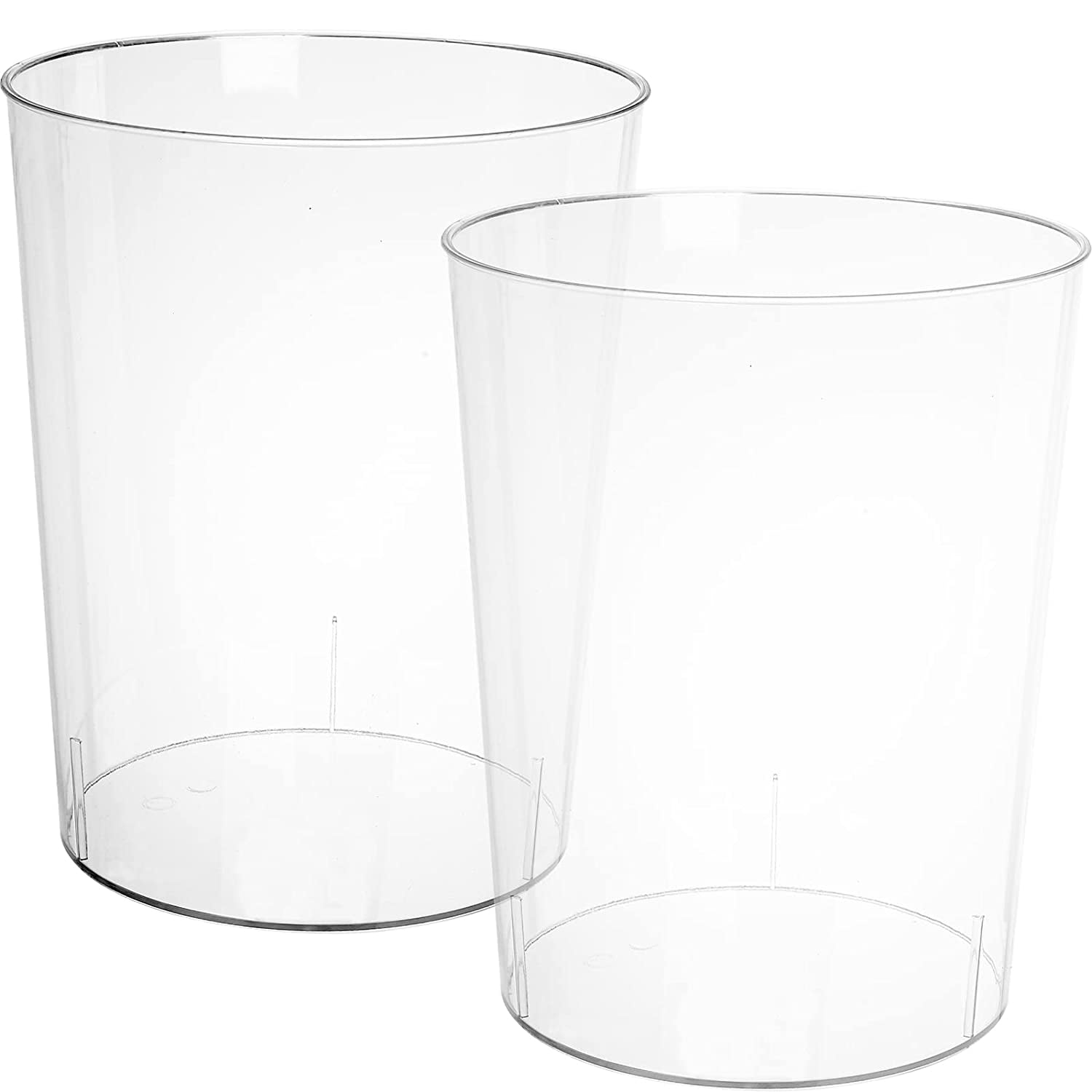2 Pack Plastic Waste Basket, Clear Round Trash Can Small Wastebasket ...