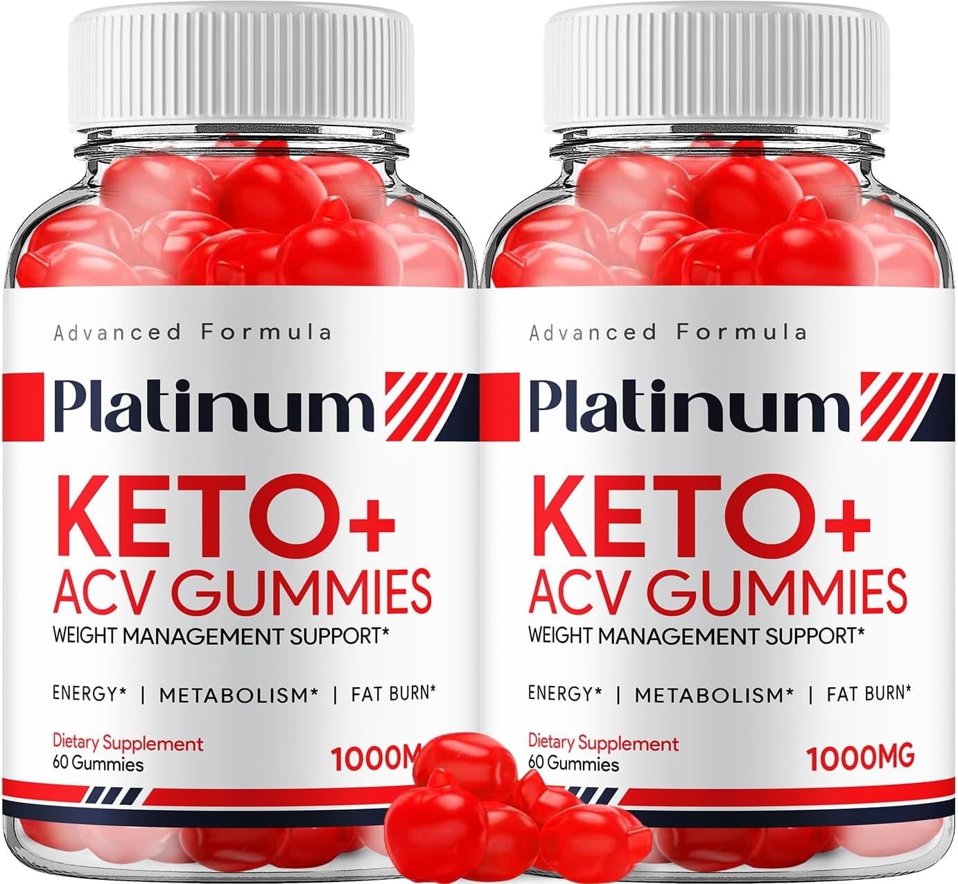 Platinum Keto ACV Gummies 2 Pack - Weight Loss & Detox - B12, Beet Root ...
