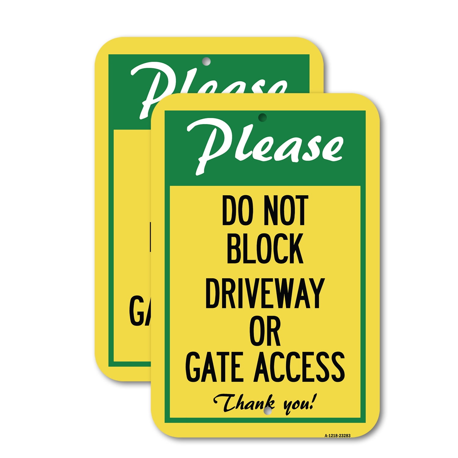 (2 Pack) Please Do Not Block Driveway or Gate Access Thank You | 18" X ...
