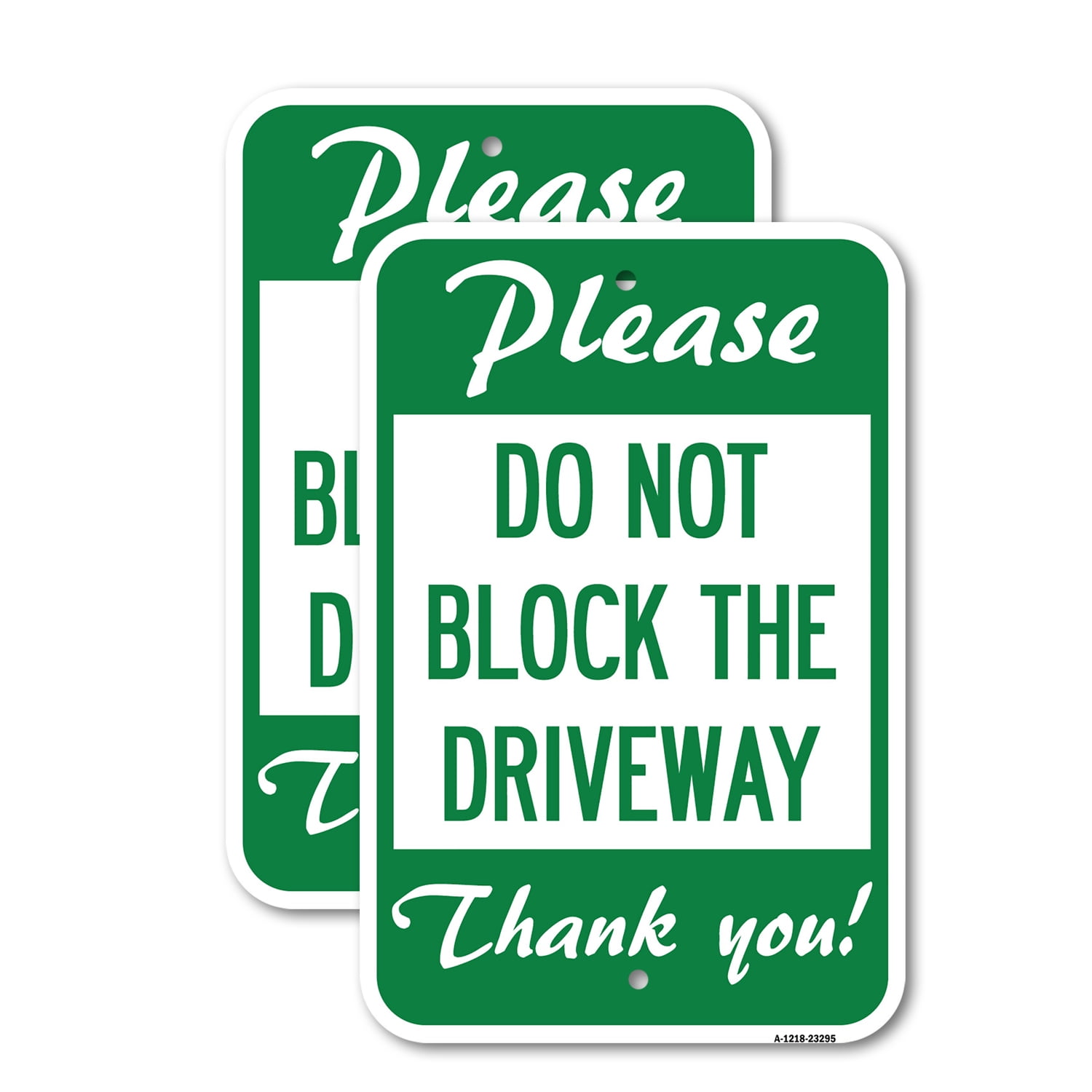 (2 Pack) Please Do Not Block the Driveway Thank You! | 12" X 18" Heavy ...