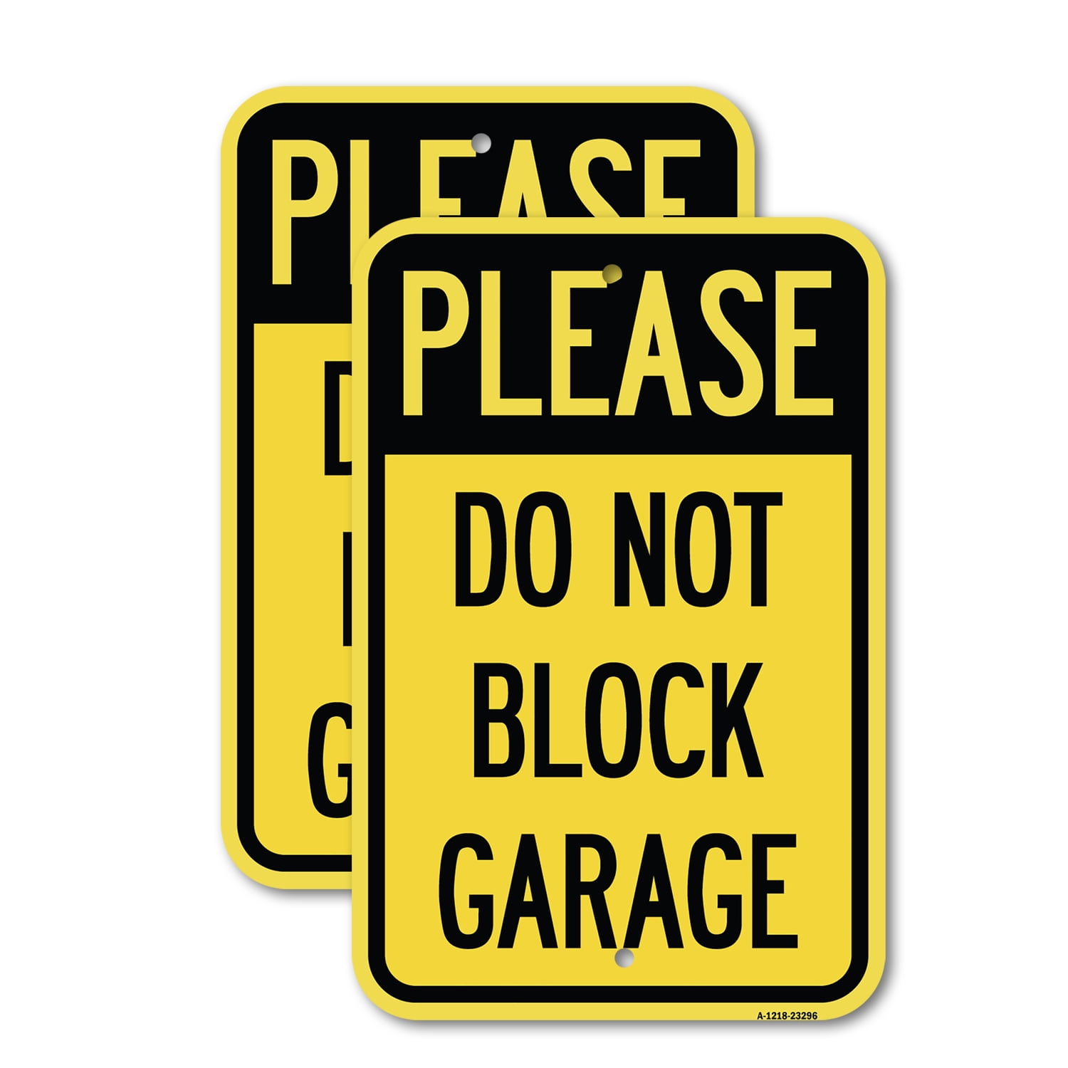 (2 Pack) Please Do Not Block Garage | 18" X 24" Heavy-Gauge Aluminum ...
