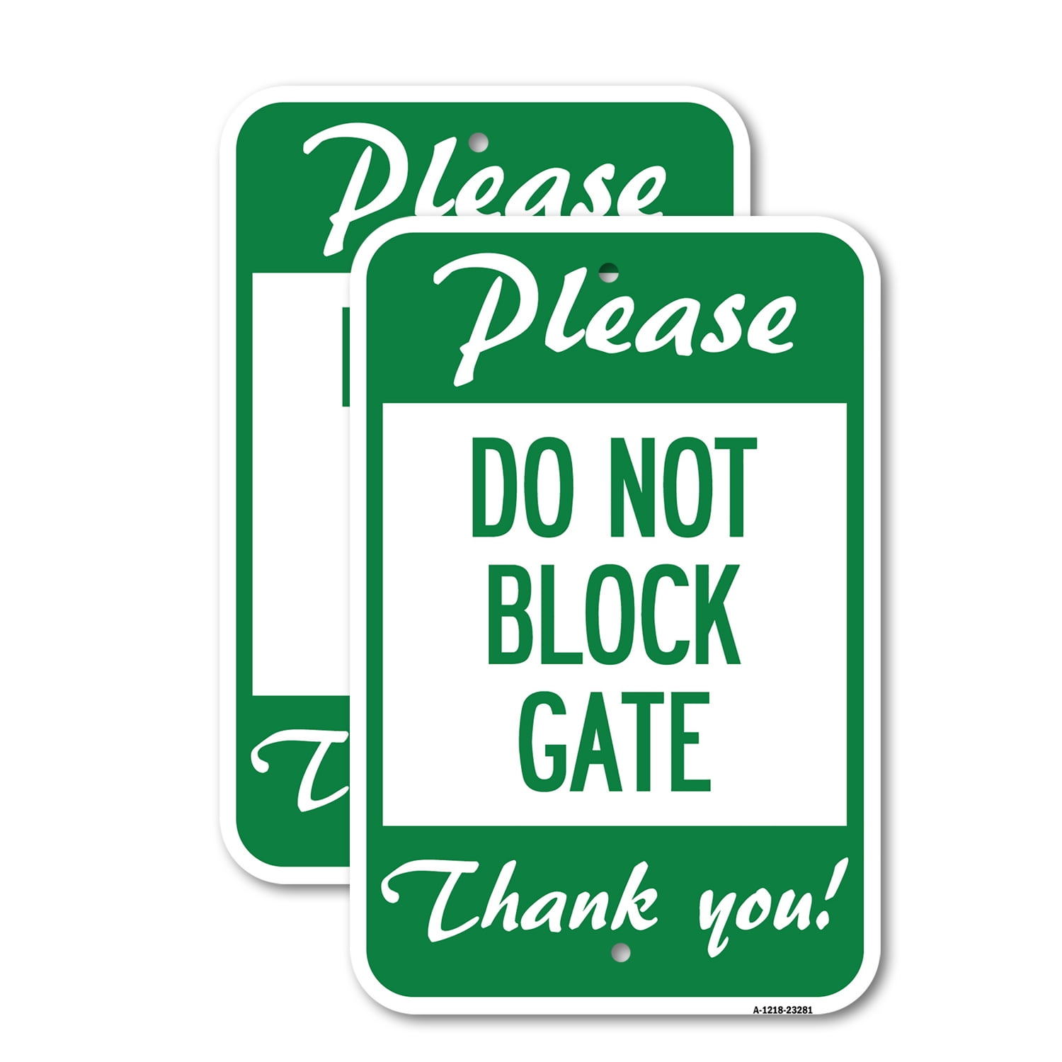 (2 Pack) Please Do Not Block Gate | 18" X 24" Heavy-Gauge Aluminum Sign ...