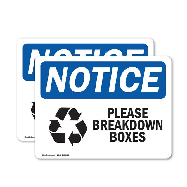 (2 Pack) Please Breakdown Boxes Sign - Walmart.com