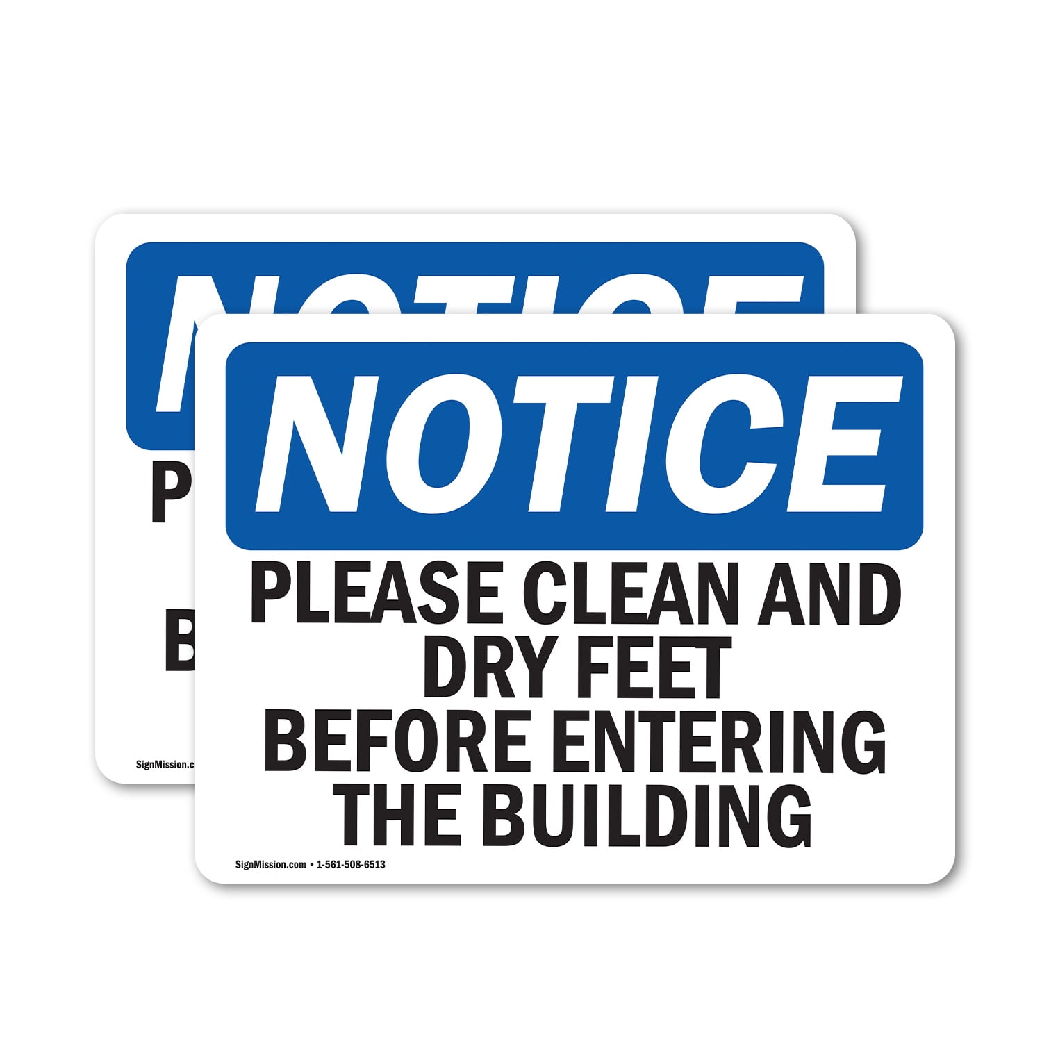 (2 Pack) Please Clean And Dry Your Feet Before Entering OSHA Notice ...