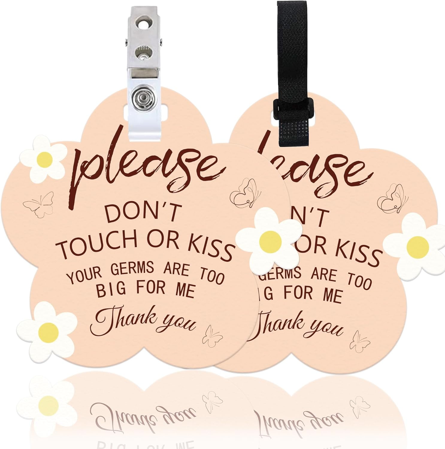 2 Pack Please Don't Touch or Kiss Baby Sign Flower Shape No Touching ...