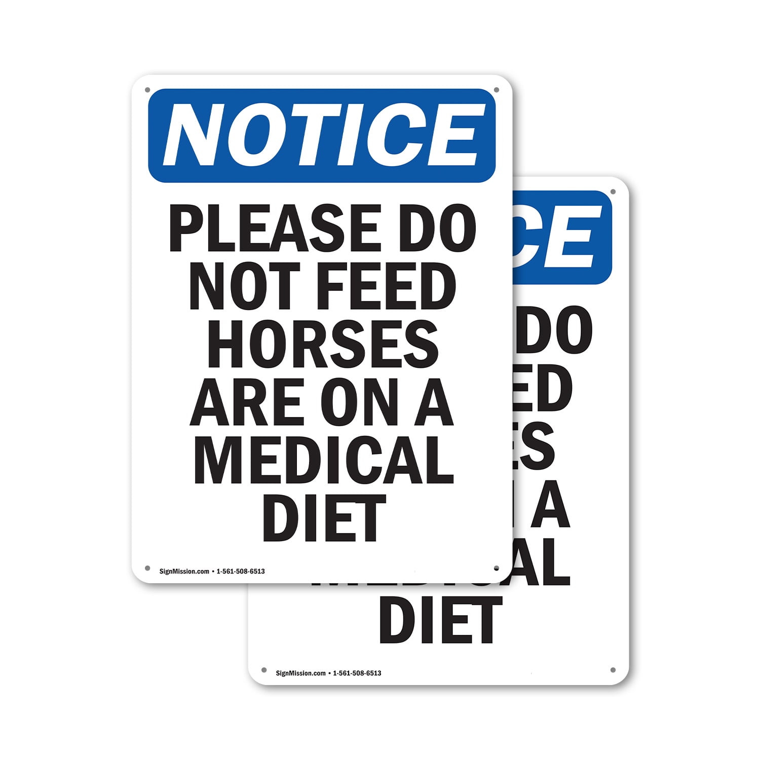 (2 Pack) Please Do Not Feed Horses Are OSHA Notice Sign 18 Inch X 24 ...