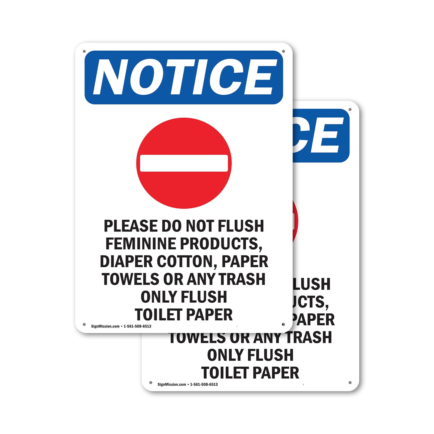 (2 Pack) Please Do Not Flush OSHA Notice Sign 12 Inch X 18 Inch Indoor ...