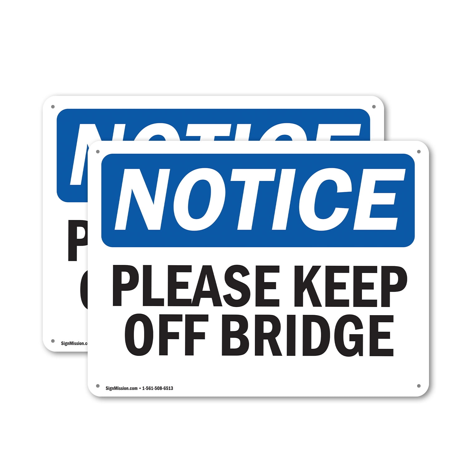 (2 Pack) Please Keep Off Bridge OSHA Notice Sign 10 Inch X 7 Inch ...