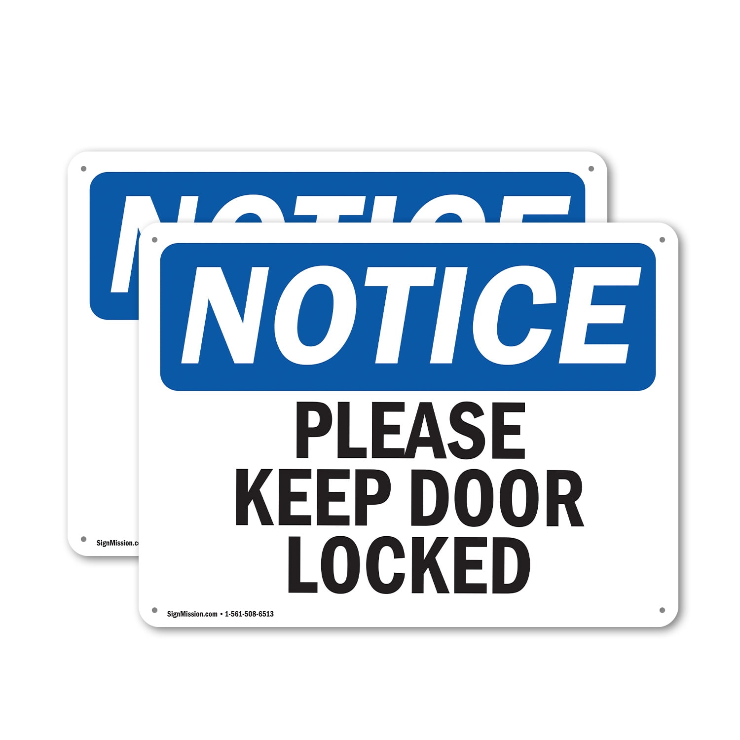(2 Pack) Please Keep Door Locked OSHA Notice Sign 24 Inch X 18 Inch ...