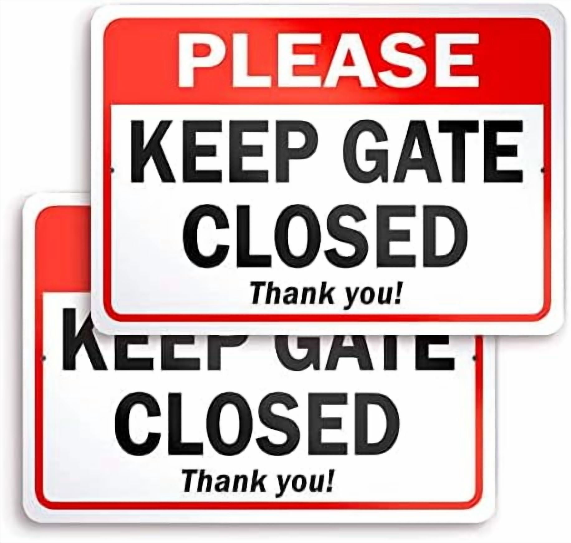 2 Pack Please Keep Gate Closed - 8x12 Keep Gate Closed Signs for Indoor ...