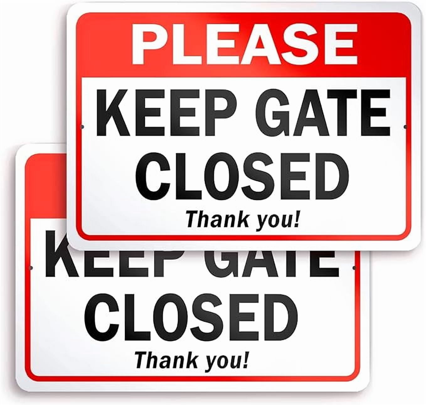 2 Pack Please Keep Gate Closed Sign 12"x 8" Metal Aluminum Signs For ...
