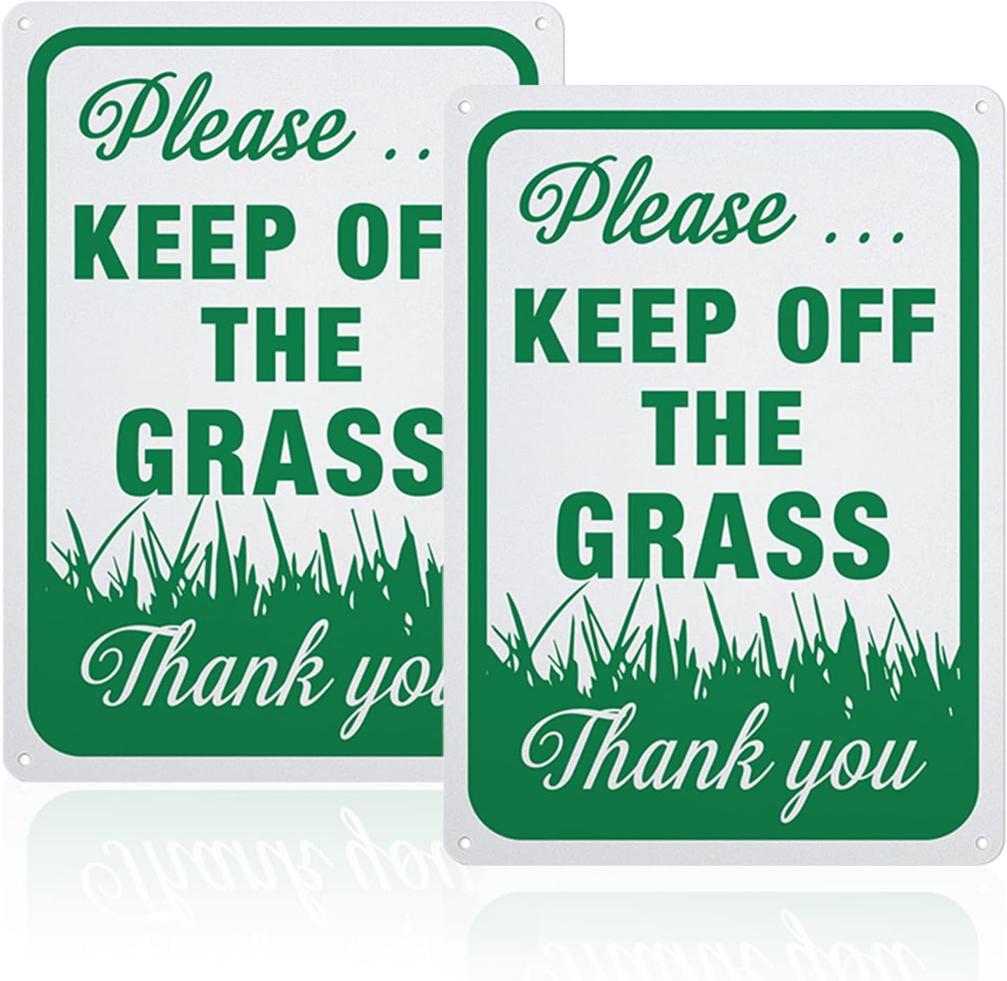2 Pack Please Keep Off The Grass Sign 7x10 inches 40 Mil Aluminum ...