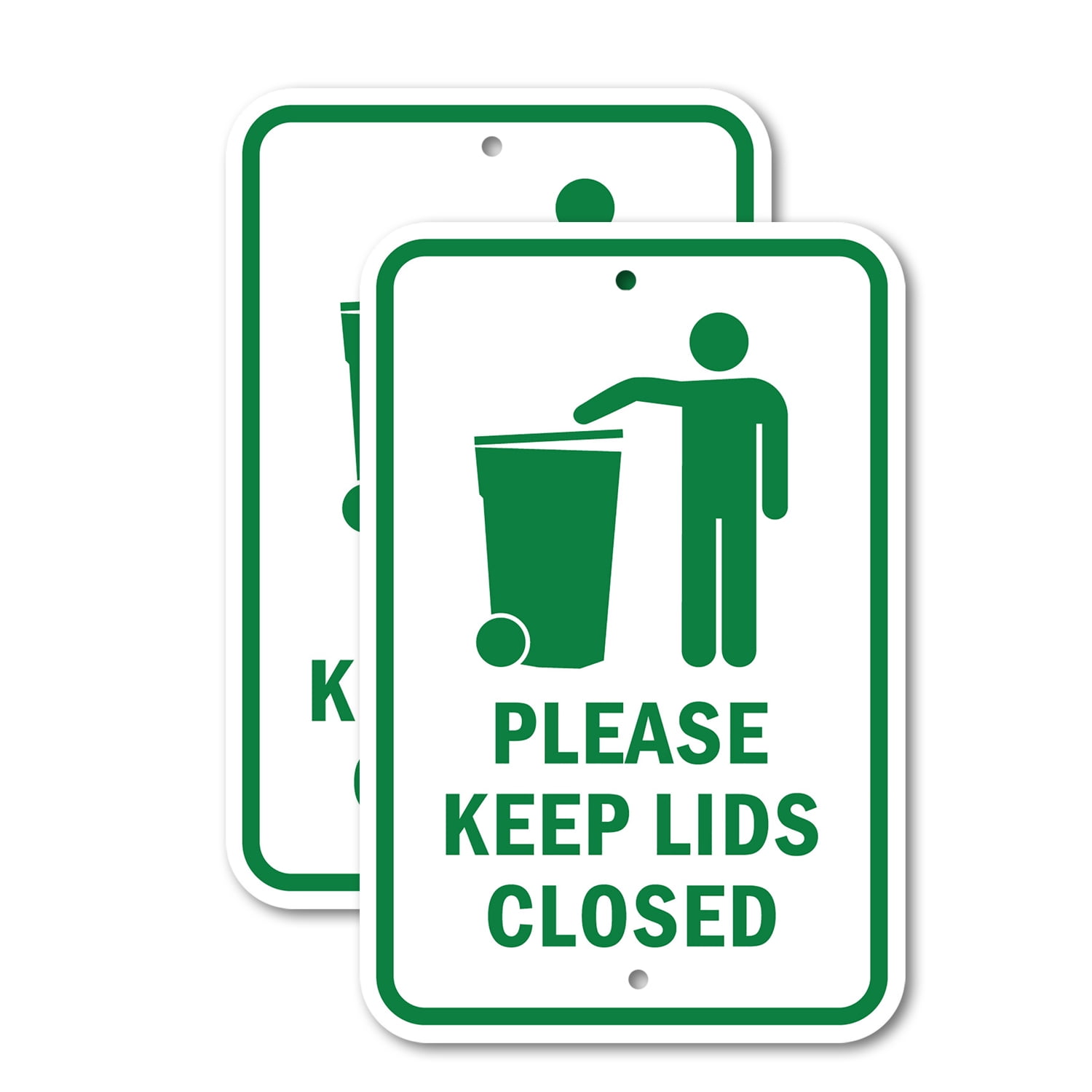 (2 Pack) Please Keep Lids Closed | 18" X 24" Heavy-Gauge Aluminum Sign ...