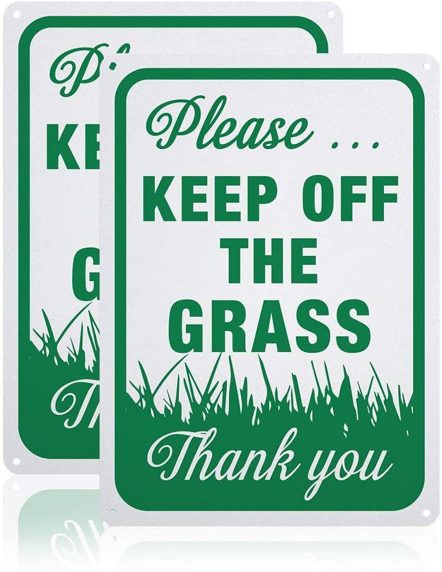 2 Pack Please Keep Off The Grass Sign 7x10 inches 40 Mil Aluminum ...