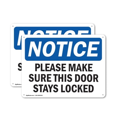 (2 Pack) Restricted Entry Keep Door Locked Sign - Walmart.com