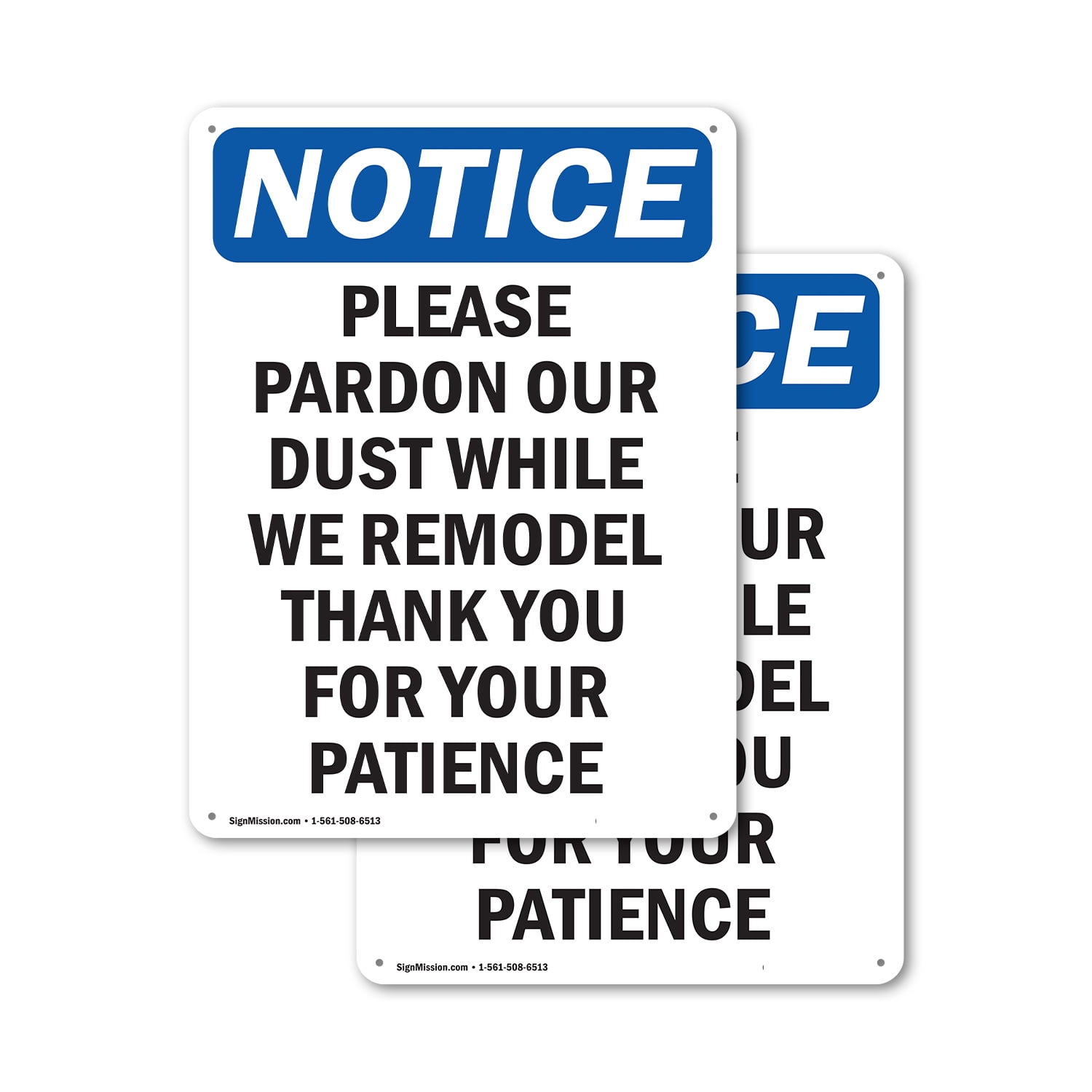 (2 Pack) Please Pardon Our Dust While We OSHA Notice Sign 18 Inch X 24 ...