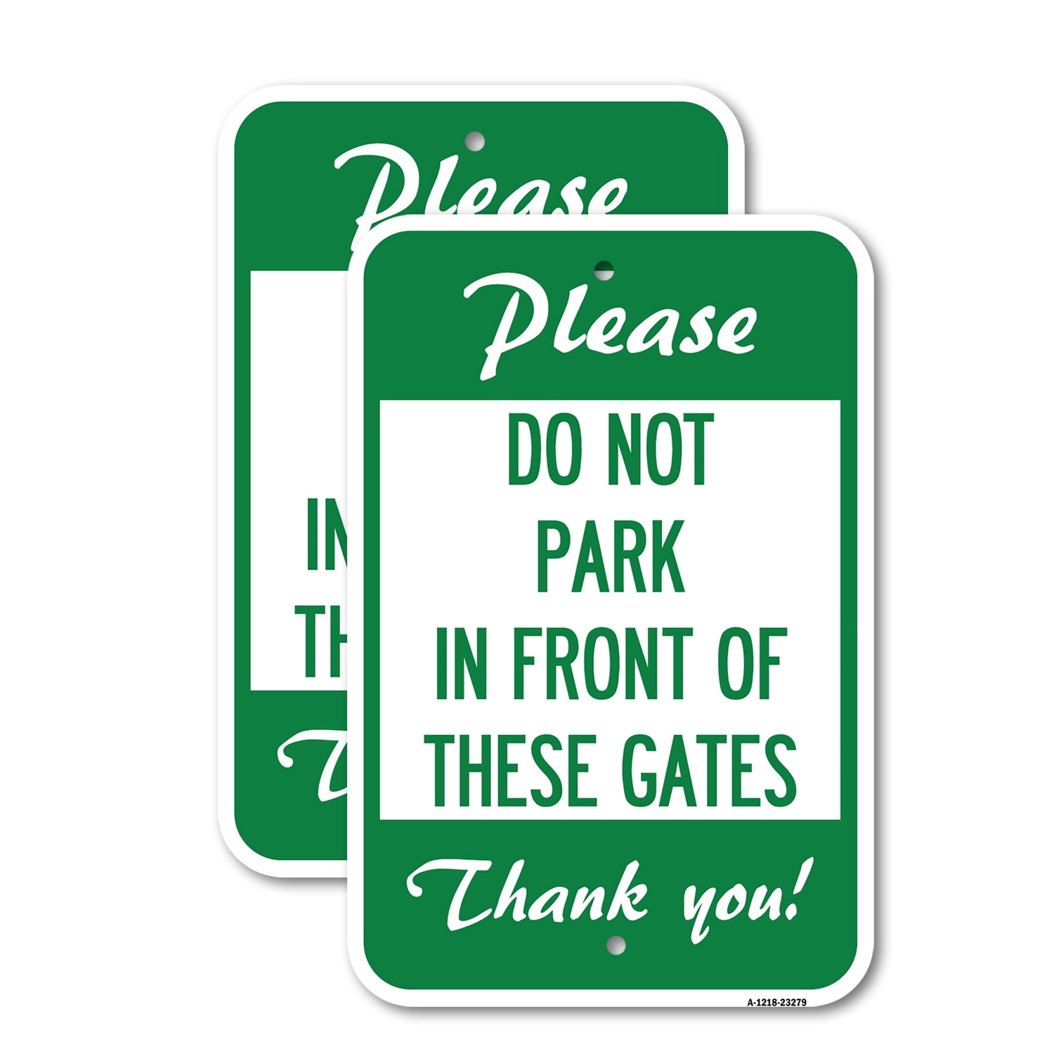 (2 Pack) Please Do Not Park in Front of These Gates | 12" X 18" Heavy ...