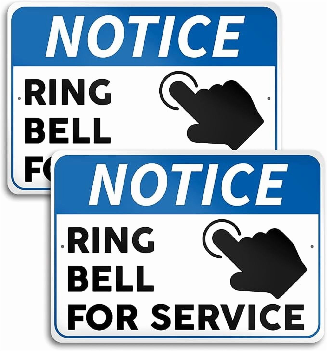 2 Pack Please Ring Bell for Assistance Ring Bell for Service Sign 12