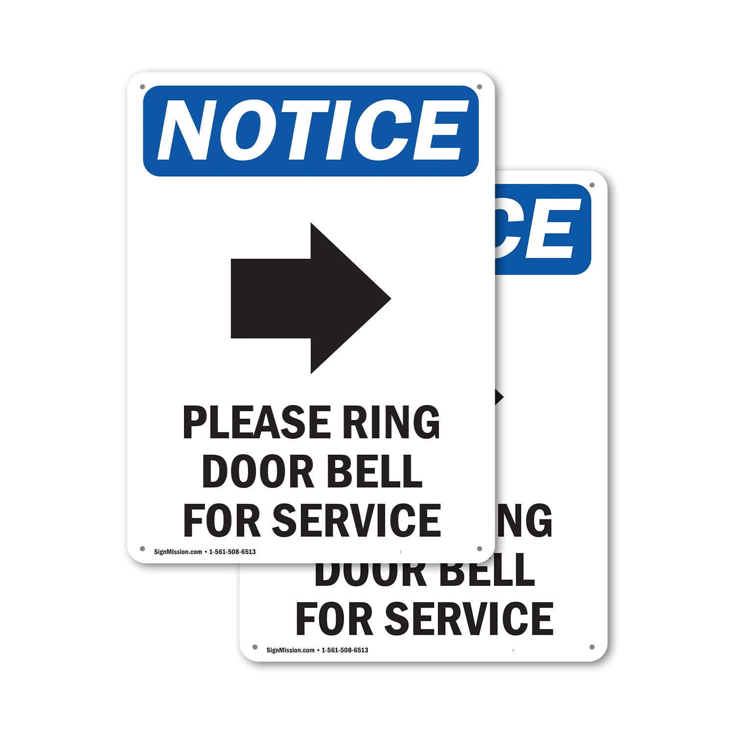 (2 Pack) Please Ring Door Bell OSHA Notice Sign 10 Inch X 14 Inch ...