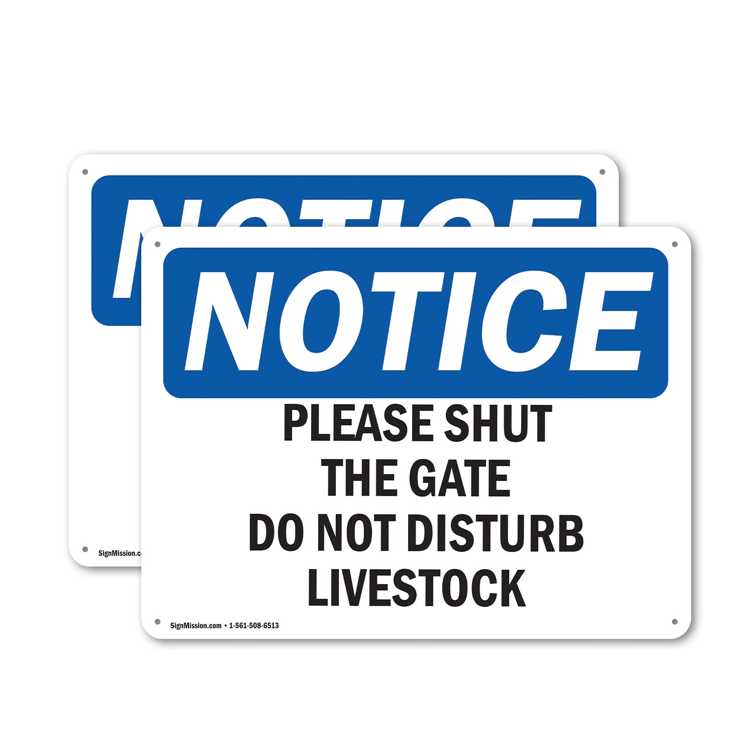 (2 Pack) Please Shut The Gate Do Not Disturb Livestock OSHA Notice Sign ...