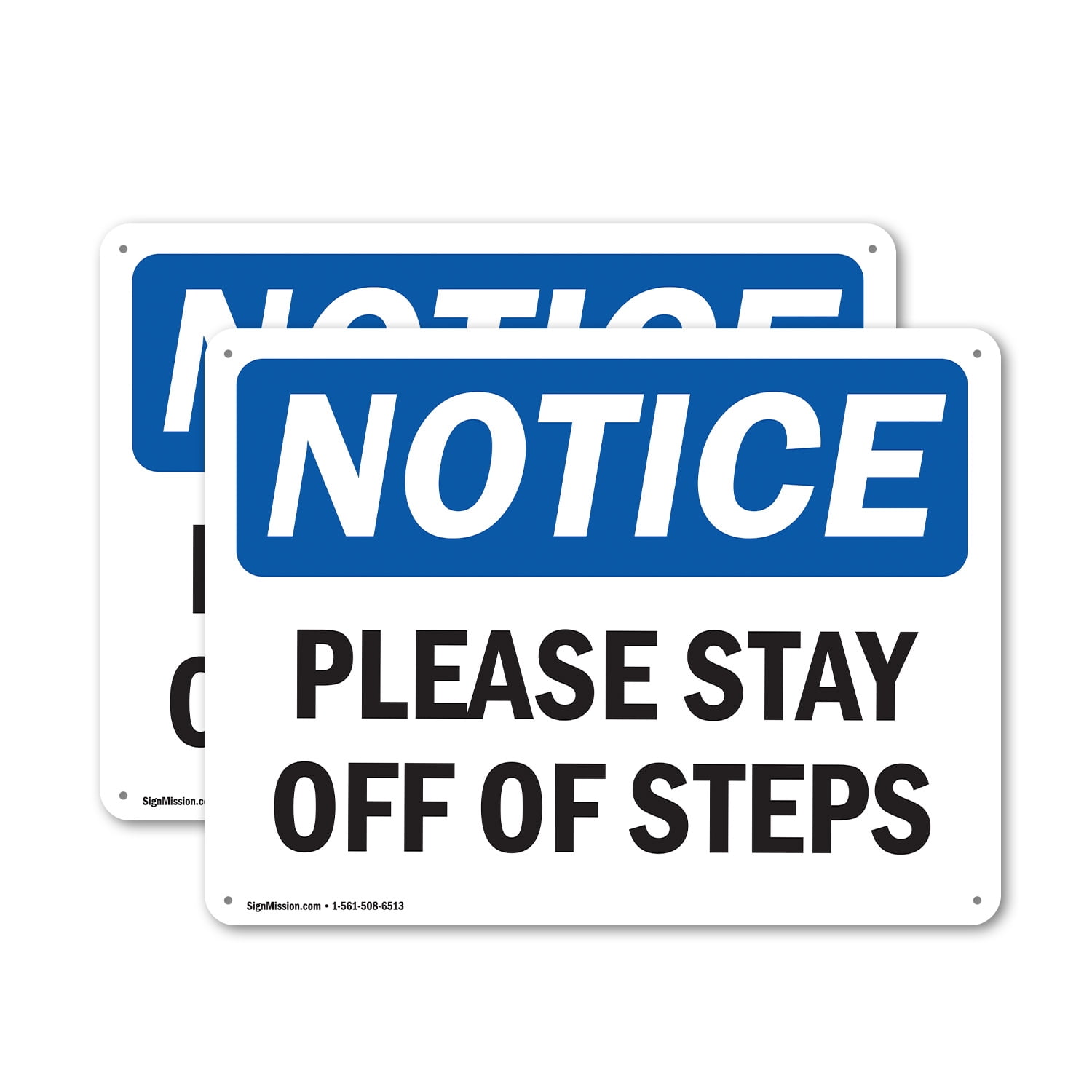 (2 Pack) Please Stay Off Of Steps OSHA Notice Sign 24 Inch X 18 Inch ...